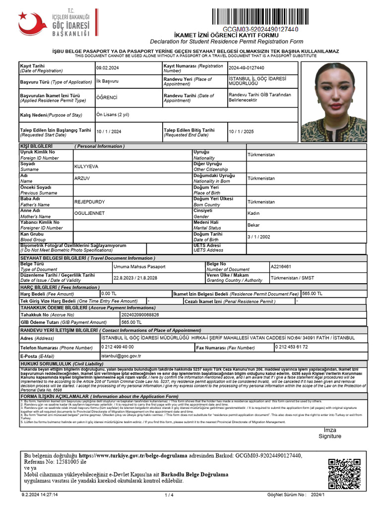 Basvuru Formu-Application Form | PDF