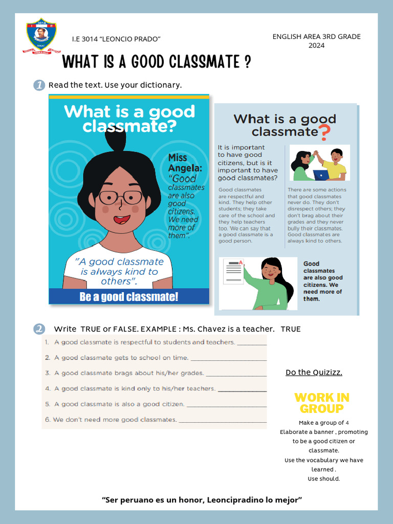 WHAT IS A GOOD CLASSMATE | PDF
