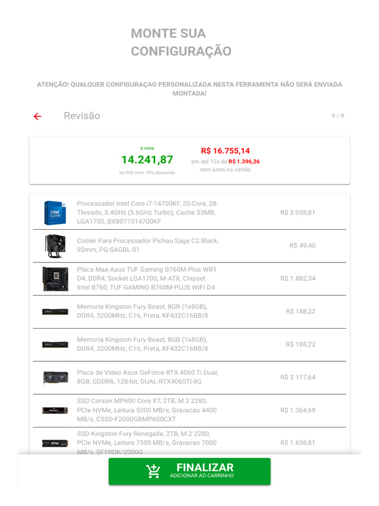 Pichau PC Gamer | PDF | Arquitetura X86 | Armazenamento de dados de computador