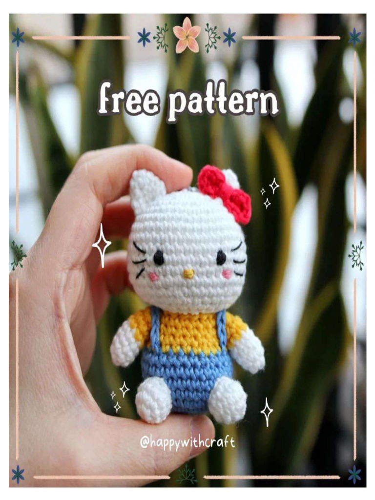 Crochet Helly Kitty Keychain Amigurumi PDF Pattern 1 | PDF