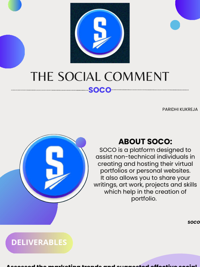 Paridhi Kukreja - SOCO | PDF | Popular Culture & Media Studies | Social Media