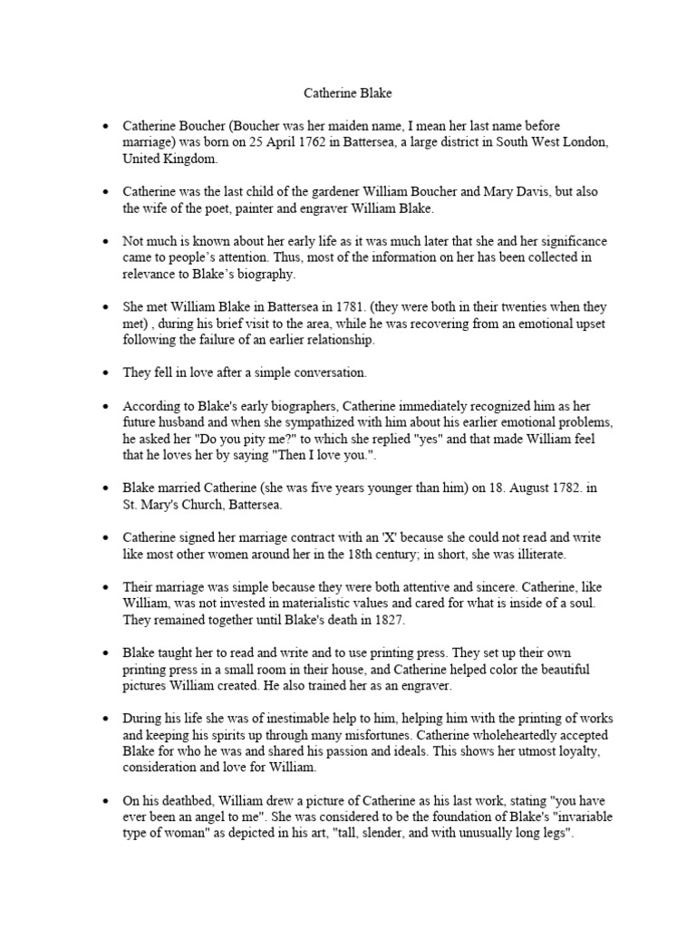 Catherine Blake | PDF | William Blake