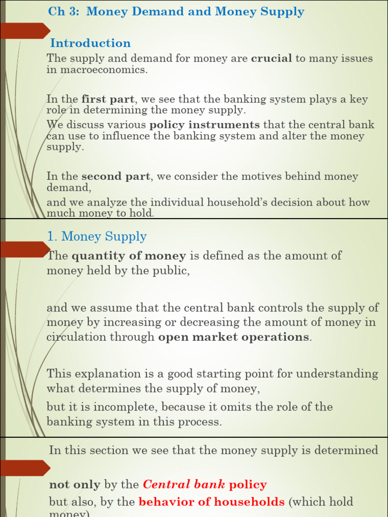 Macro II CH 3 | PDF | Demand For Money | Money Supply