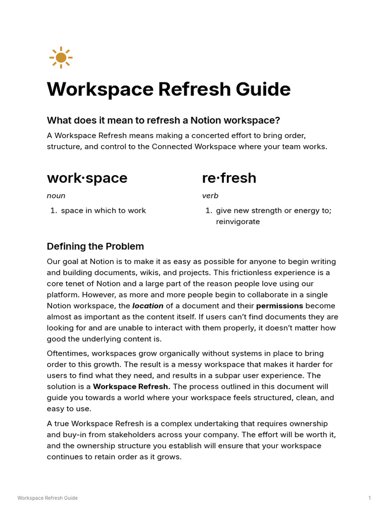 823131c4 452e 467f Af6b c5872e42ef32 Workspace Refresh Guide | PDF