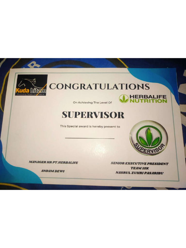 SUPERVISOR Certificate | PDF