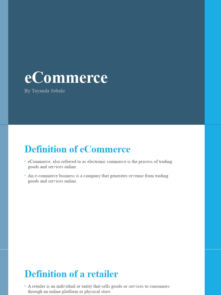 ECommerce by Tayanda Sebalo | PDF | E Commerce | Business Economics