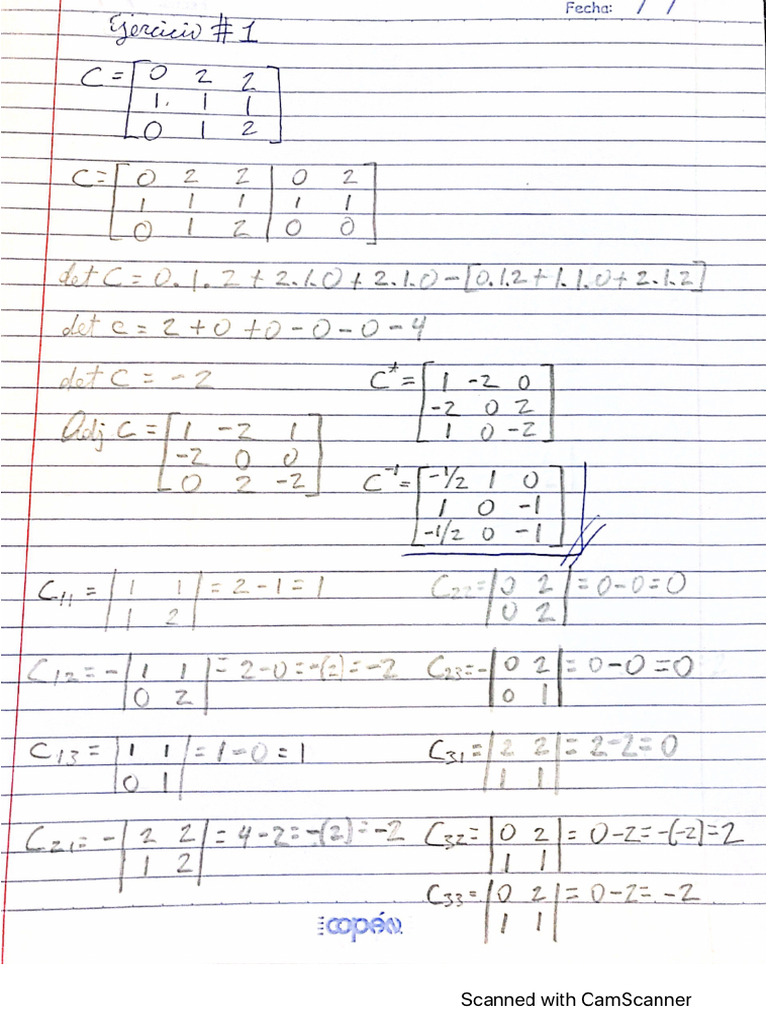 Matriz Inversa Determinante Pdf