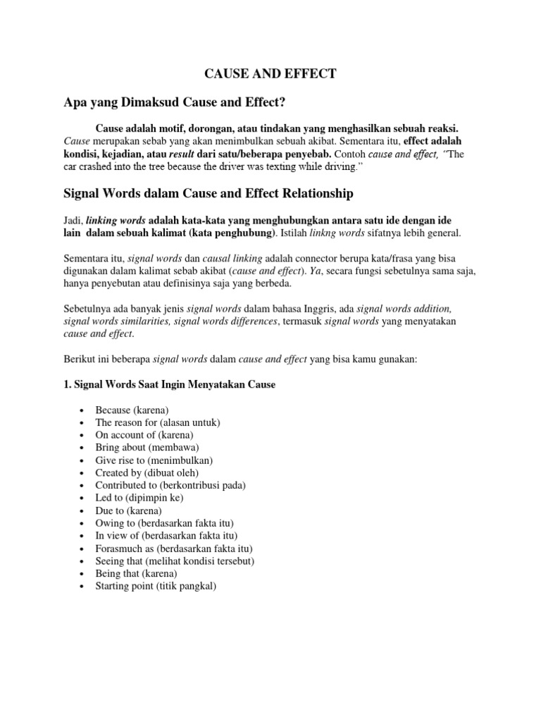 Cause and Effect | PDF