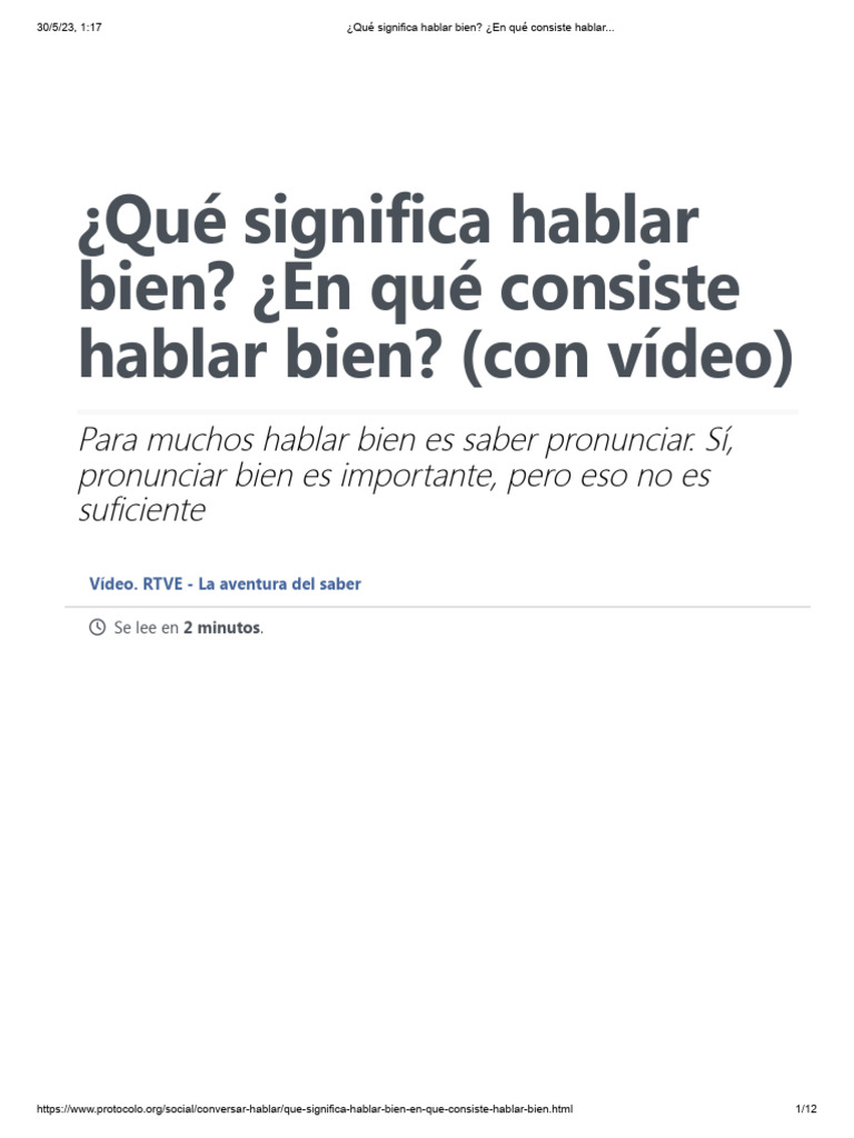 ¿Qué significa hablar bien? | PDF | Comunicación humana | Lingüística