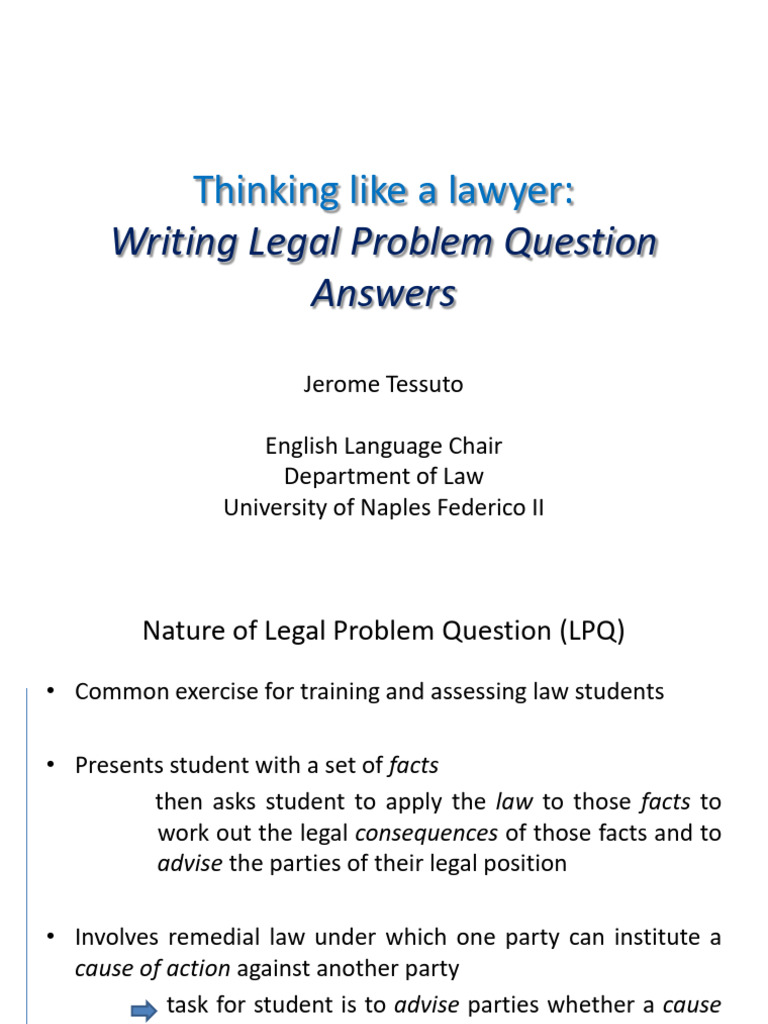 Legal Problem Question | Download Free PDF | Negligence | Legal Liability