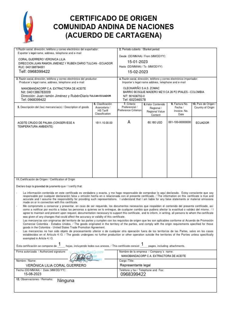 CERTIFICADO_DE_ORIGEN[1] (1) | PDF