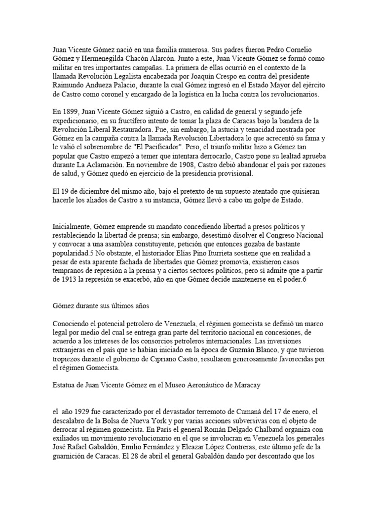 Juan Vicente Gomez | PDF | Venezuela