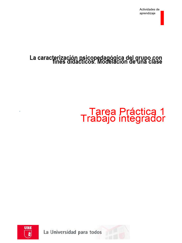 Tarea Integradora 1 | PDF | Aprendizaje | Evaluación
