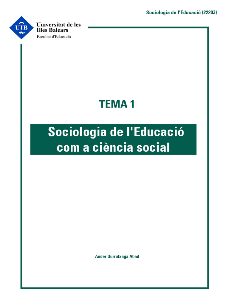 Tema01 Sociologia | PDF