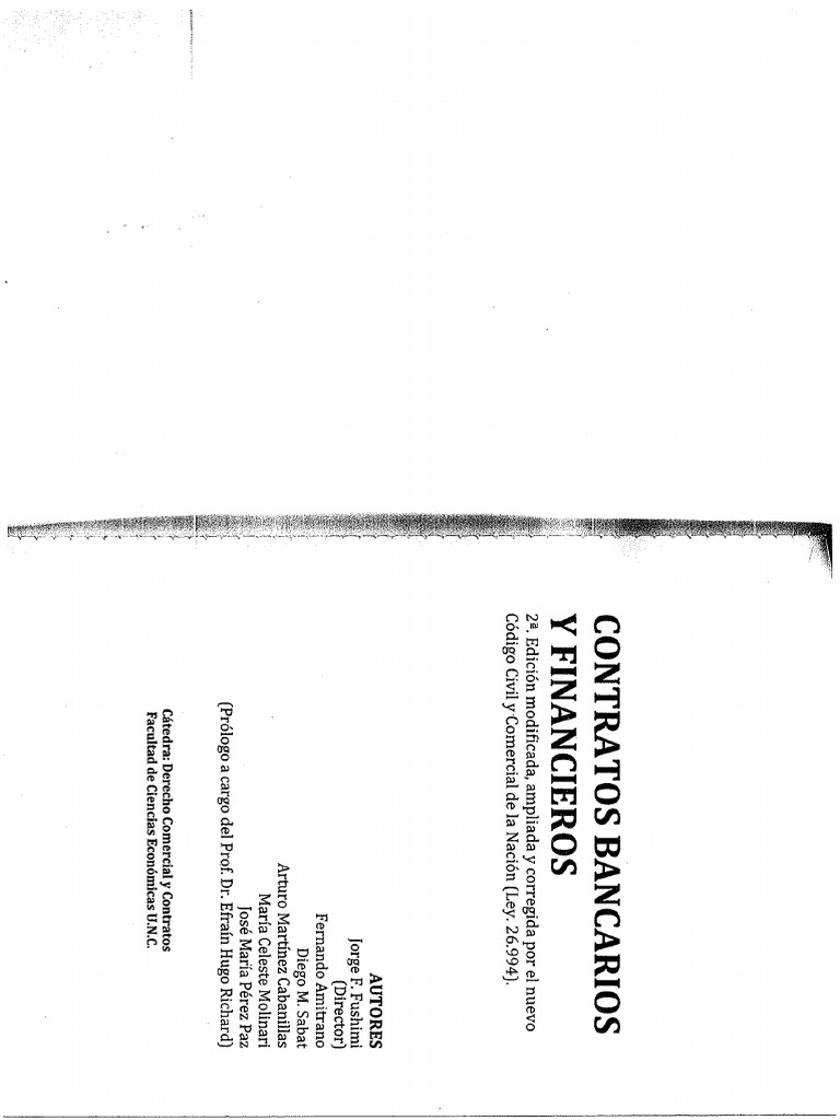 Contrato Bancarios y Financieros (Parte 1) - Fushimi - (2da Edición) | PDF