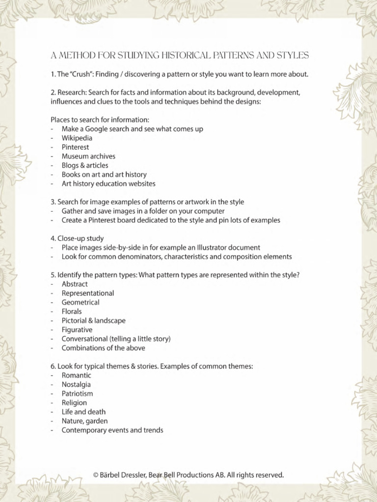 Pattern Study Methodology Historical | PDF
