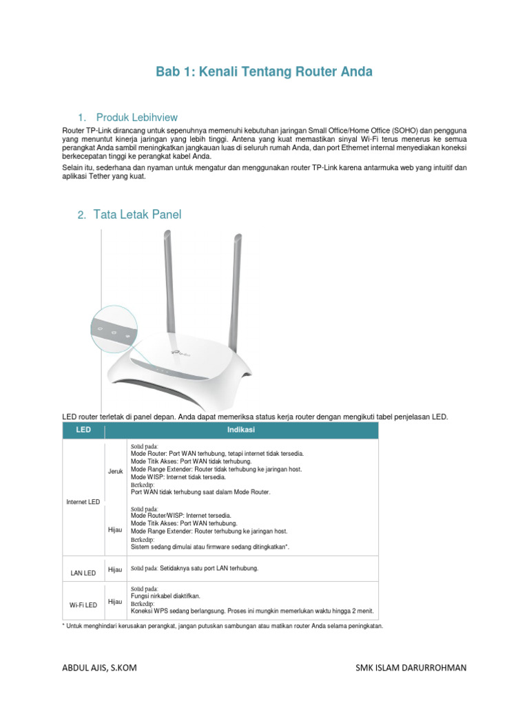 Panduan Pengaturan Router TP-Link | PDF
