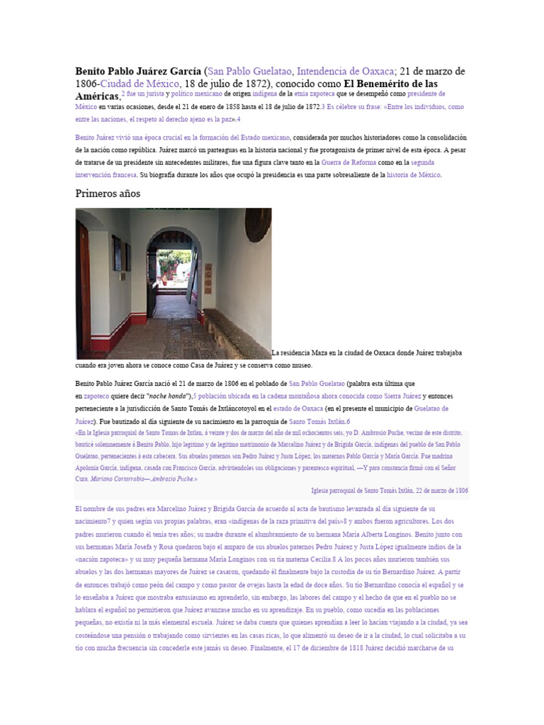 Benito Pablo Juárez García | PDF | Historia