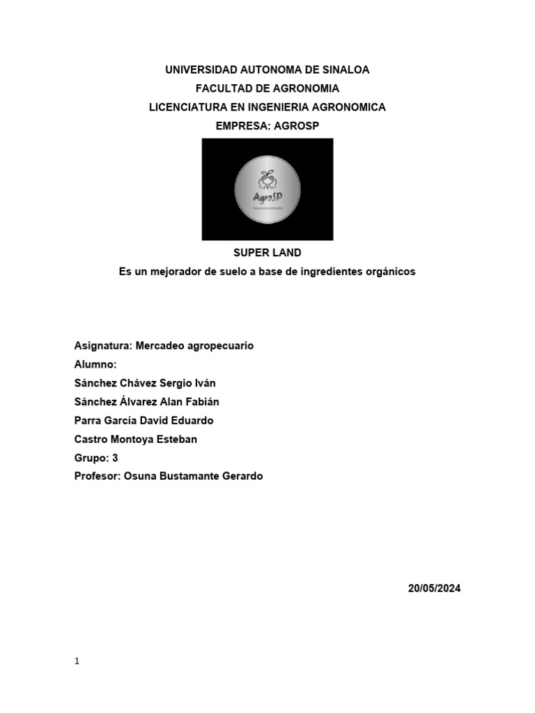 Mercadeo Final1 | PDF | Producto (Negocio) | Suelo