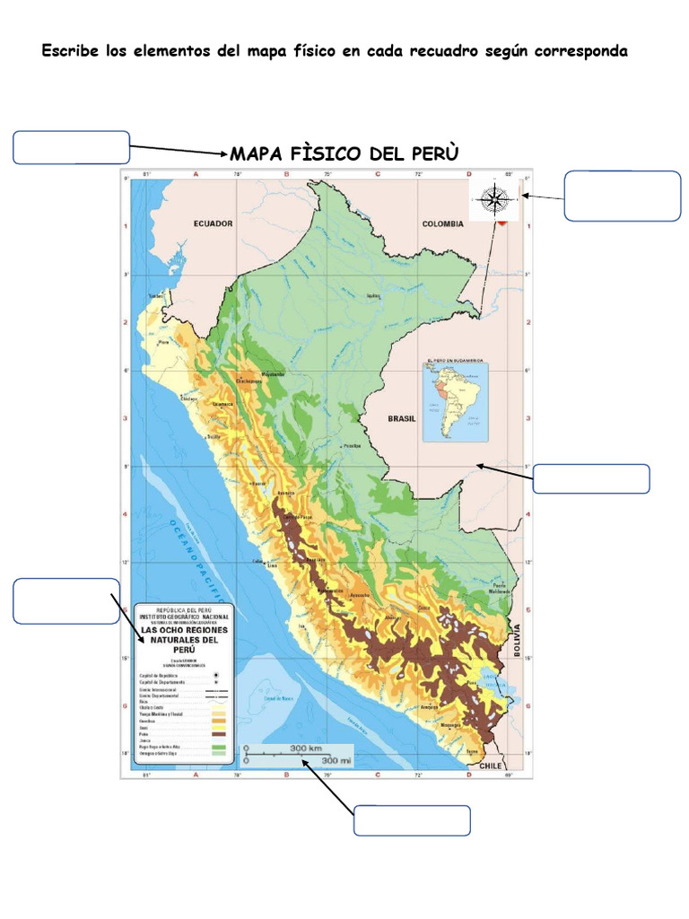 Ficha de Partes de Mapas y Sus Elementos | PDF