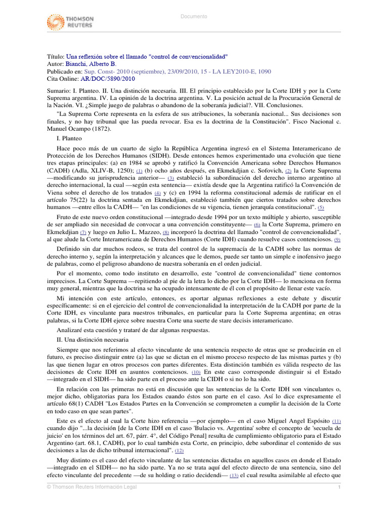 Bianchi | PDF | Caso de ley | Constitución