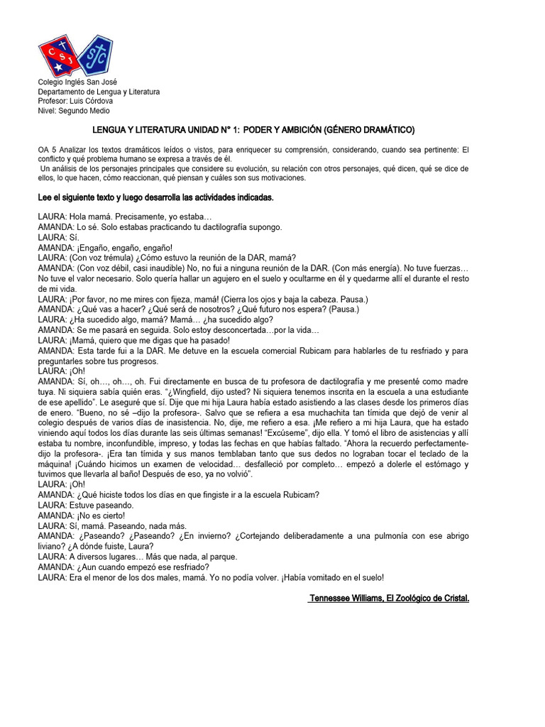 Lectura Obra Dramatica Pdf