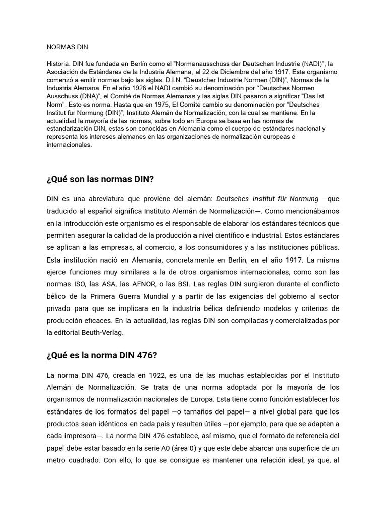 Normas Din | PDF | Organización internacional para la estandarización