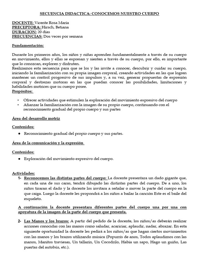 Conocemos y cuidamos nuestro cuerpo | PDF