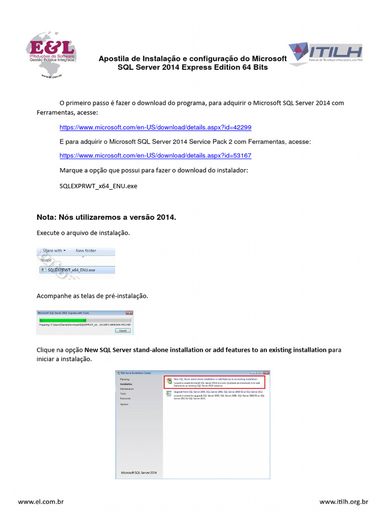 Apostila Final Instalação de SQL 2014 Revisada 2017 | Download grátis ...