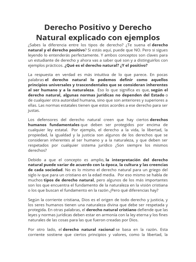 Derecho Natural vs. Derecho Positivo | PDF | La Ley natural | Justicia