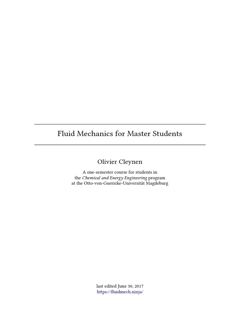 Fluid Mech | PDF | Force | Fluid Mechanics