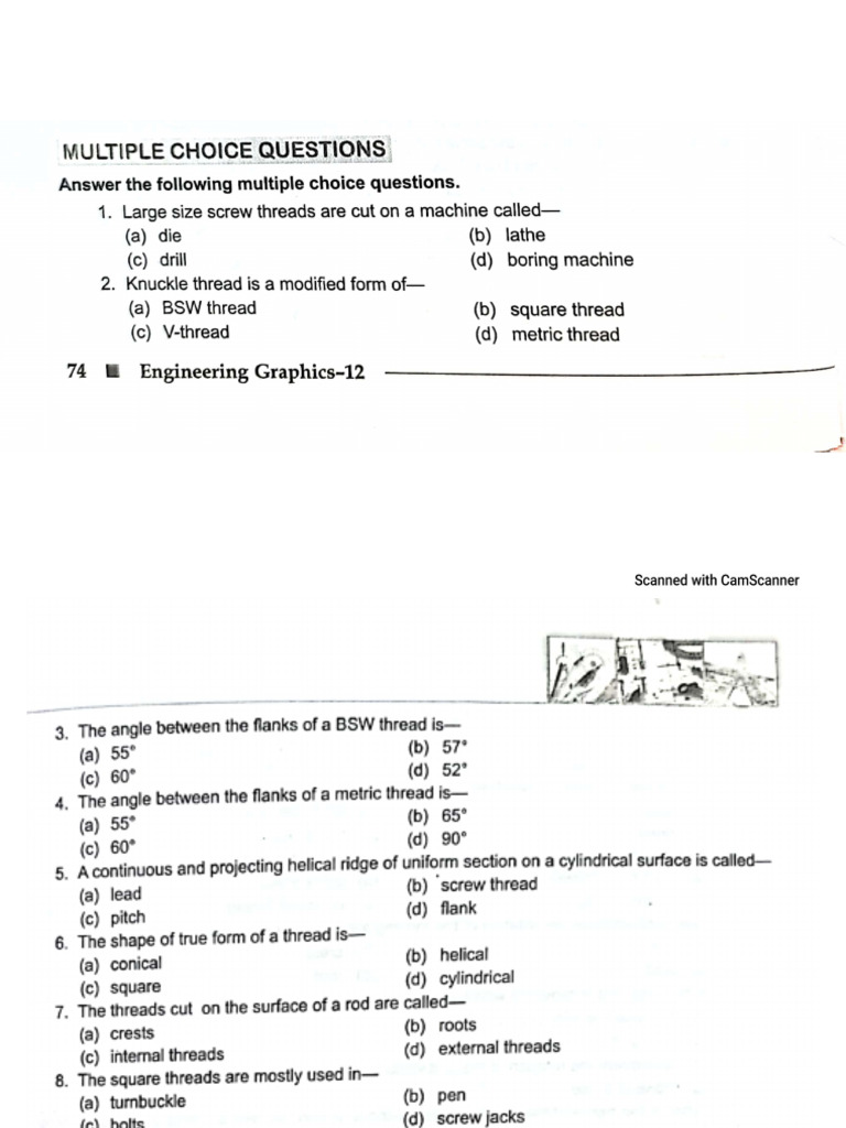 Machine Drawing Mcqs | PDF