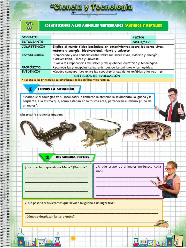 Características de Anfibios y Reptiles | PDF | Zoología