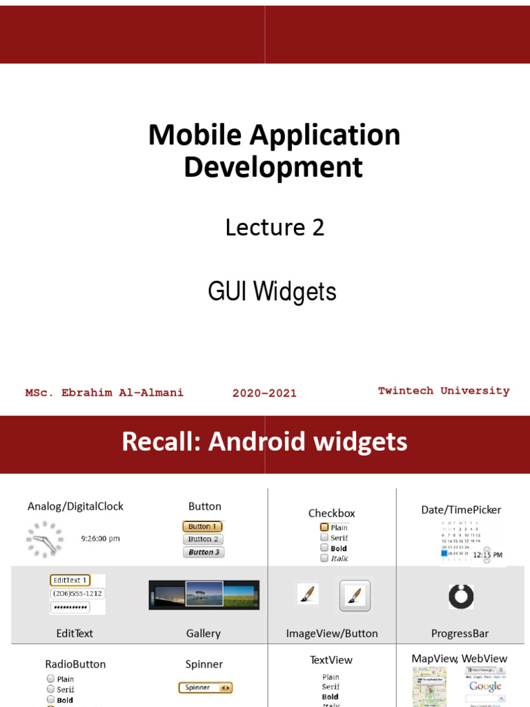 2 Gui Widgets | PDF | Android (Operating System) | Computing
