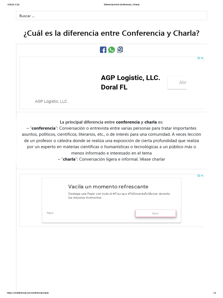 Diferencia Entre Conferencia y Charla | PDF