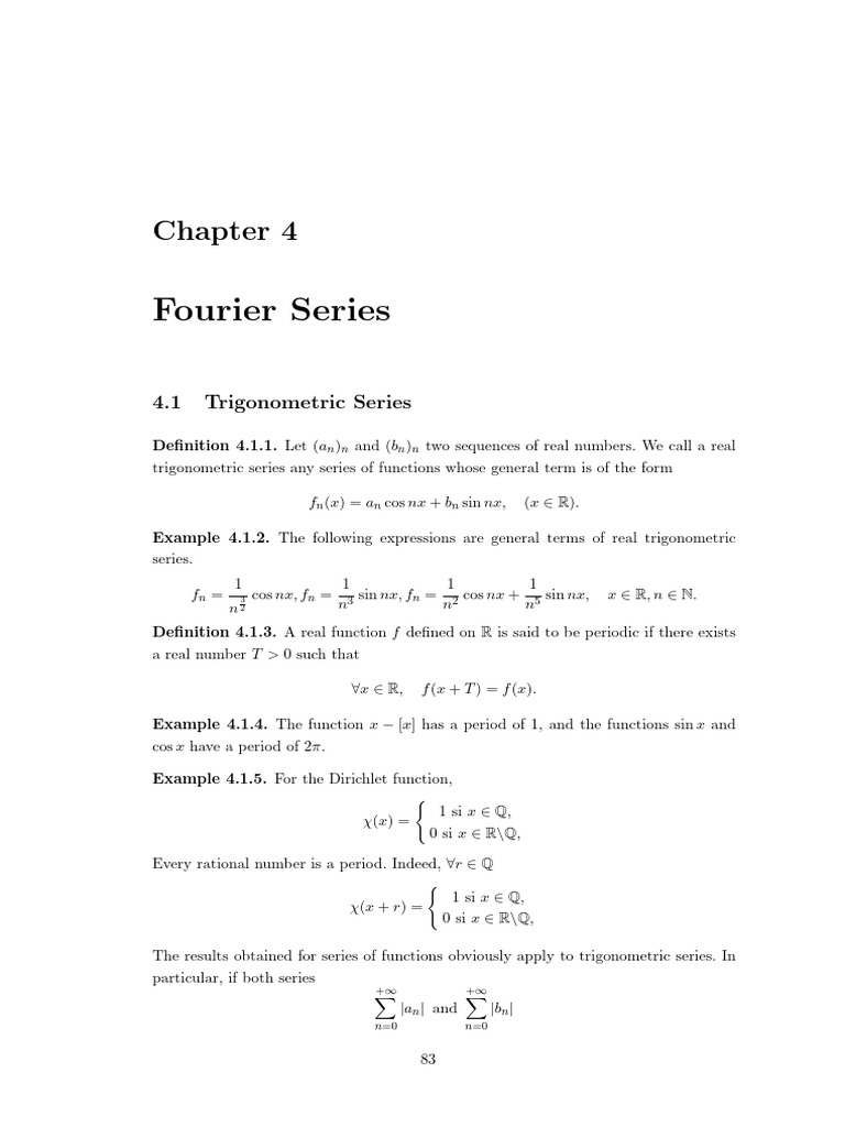 Understanding Trigonometric Series | PDF | Fourier Series | Summation