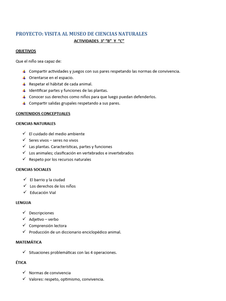 PROYECTO MUSEO CS NAT | PDF