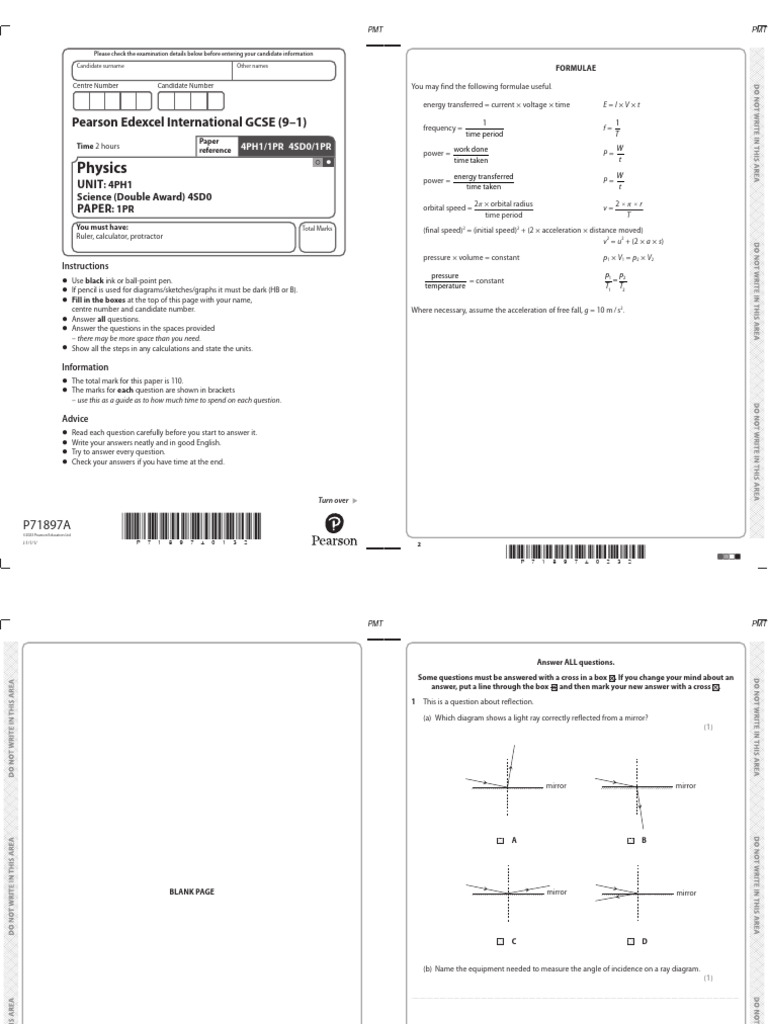 January 2023 QP - Paper 1PR Edexcel Physics IGCSE | PDF | Moon | Earth