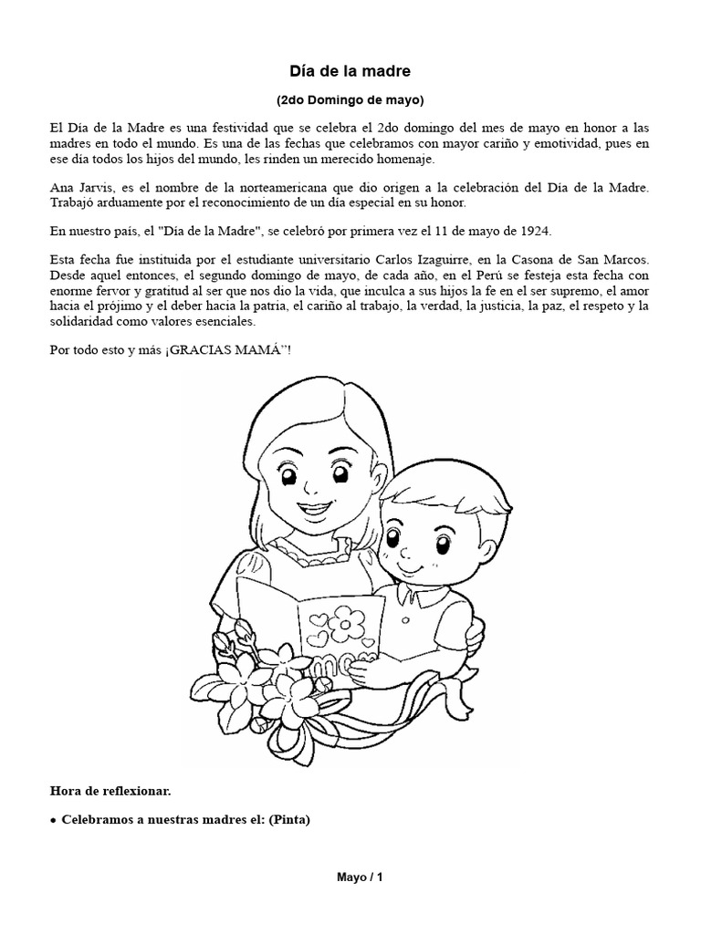 Calendario Dia De La Madre Pdf Virtud