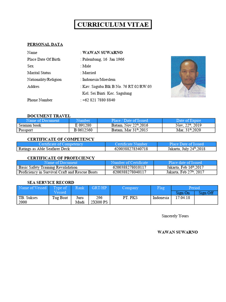 CV Wawan Suwarno | PDF
