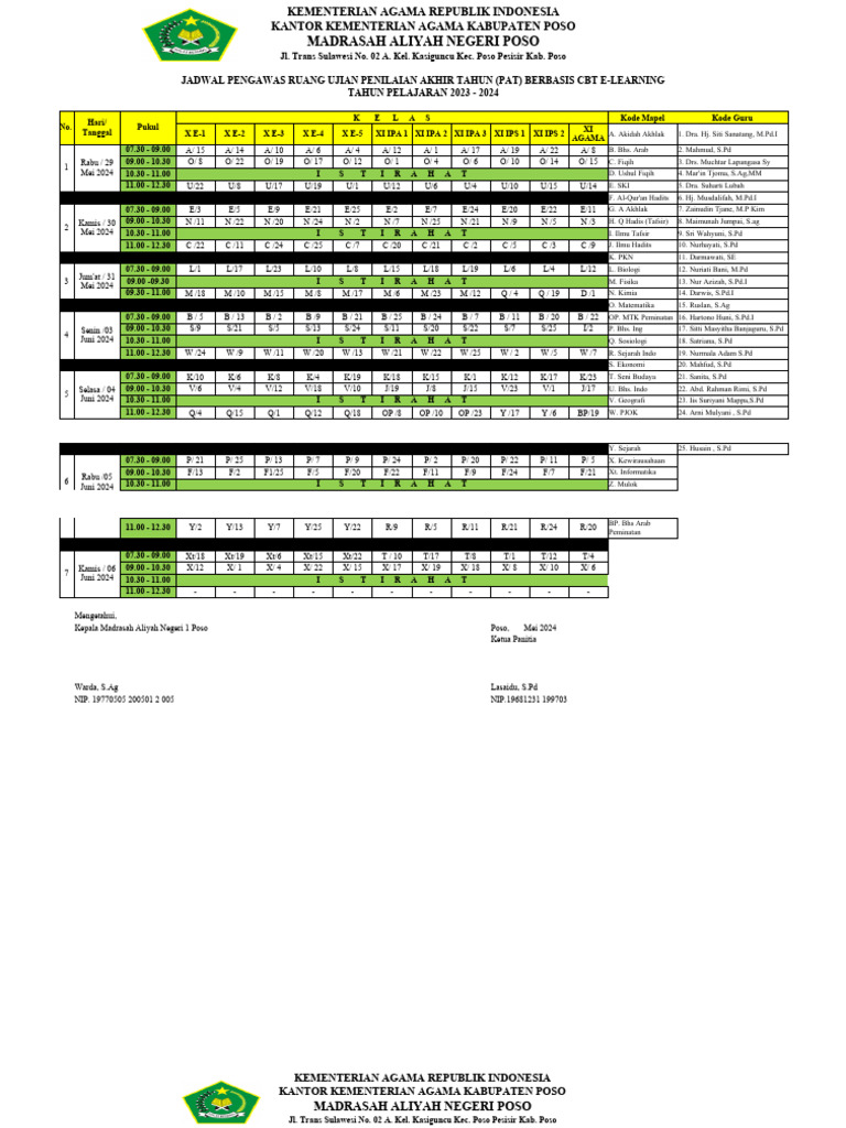 Jadwal Pas Genap 2024 | PDF | Ilmu Sosial