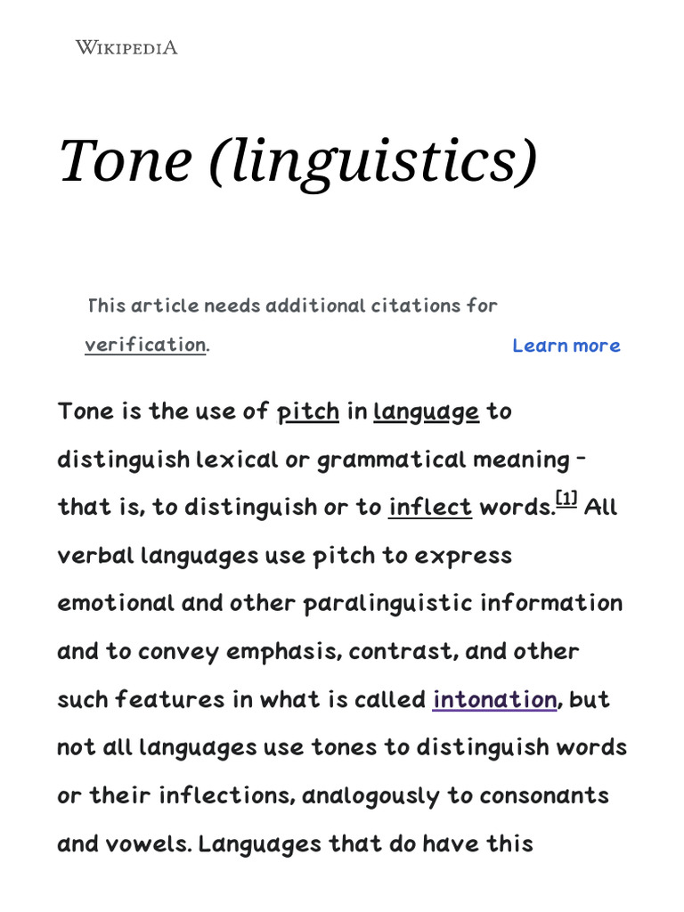 Understanding Tone in Linguistics | PDF | Tone (Linguistics) | Stress ...