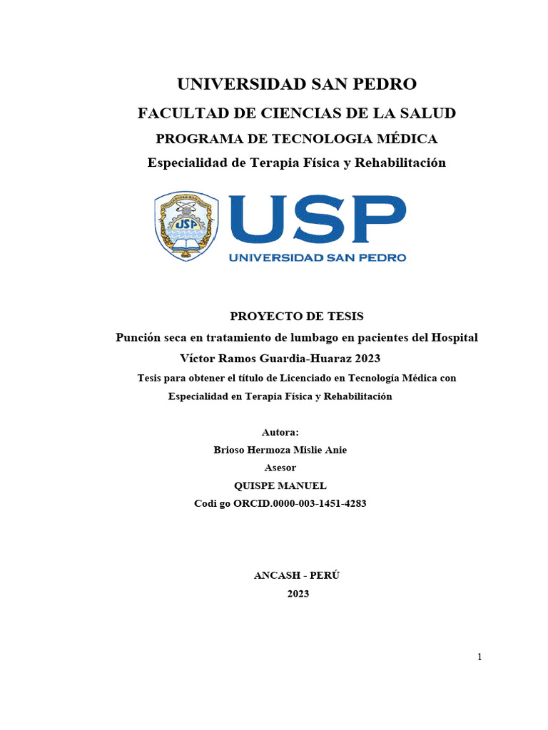 Brioso Hermoza, Mislie Anie | PDF | Punto gatillo miofascial | Dolor lumbar