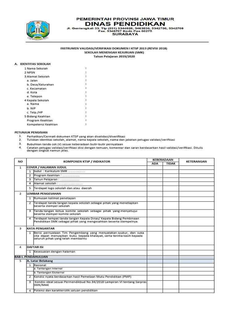 2.a Intrumen Verval Silabus - 2022 | PDF