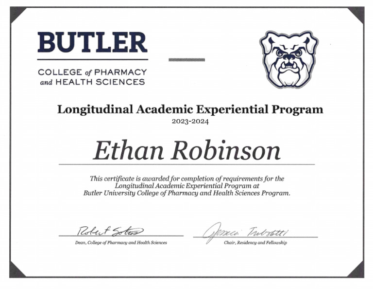 Butler Laep Certificate | PDF