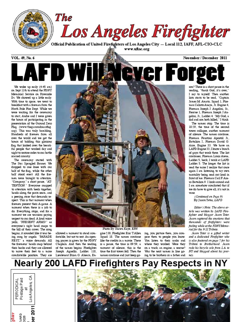 Los Angeles Firefighter Newspaper NovDec2011 | PDF | New York City Fire ...