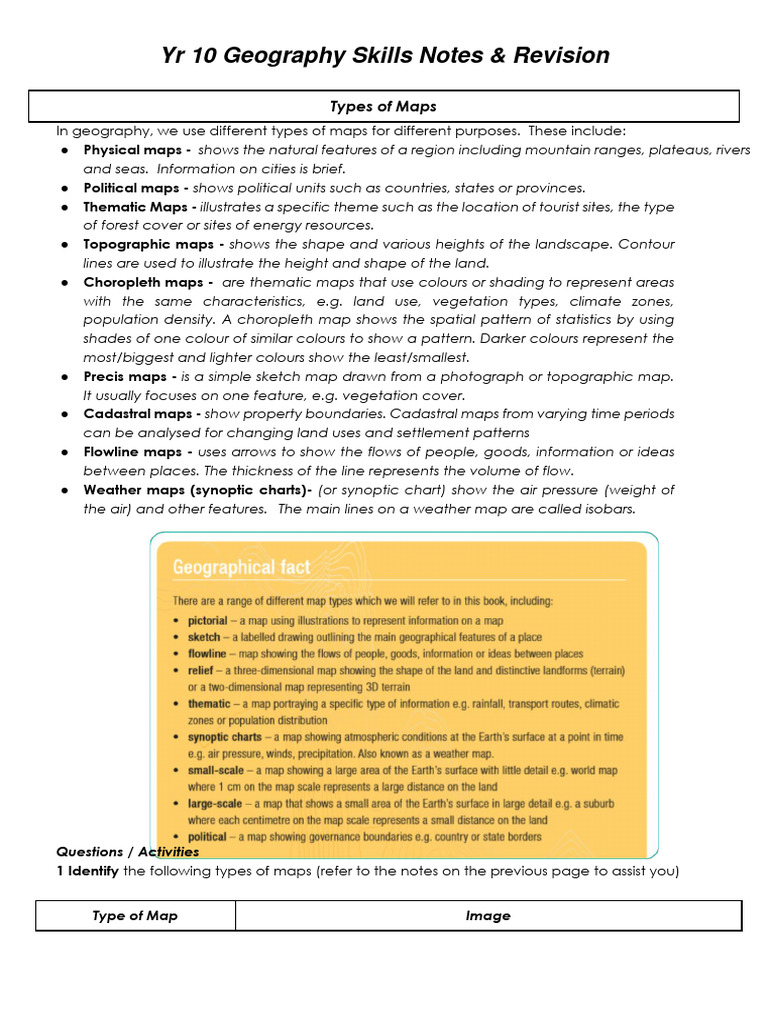 Year 10 Geography Map Skills Guide | PDF | Longitude | Latitude