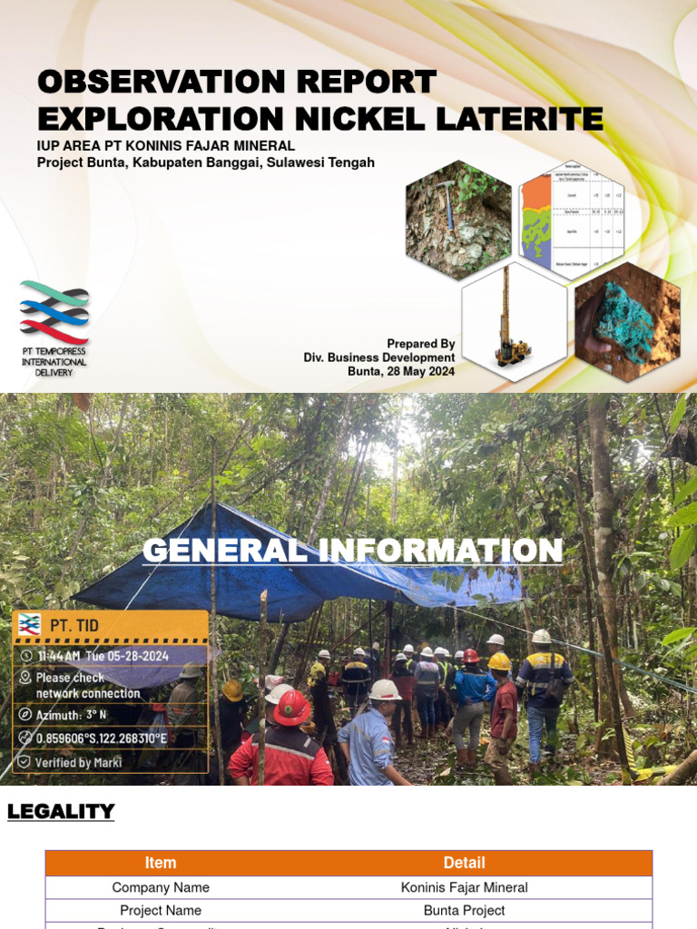 Nickel Exploration Report: Bunta Project | PDF | Geology | Exploration