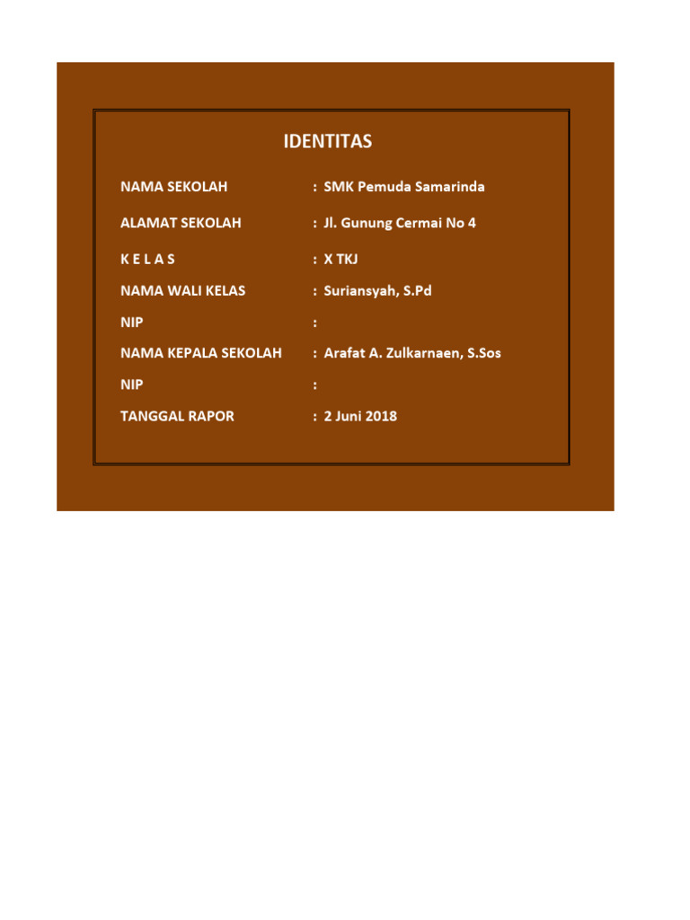 Rapor Kenaikan Kelas | PDF