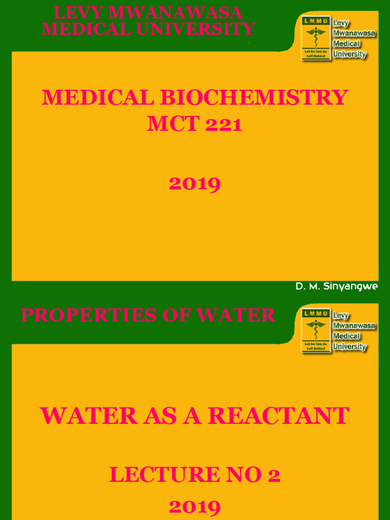 Lecture No 2 Water and Its Properties October 2019 | PDF | Buffer Solution | Acid
